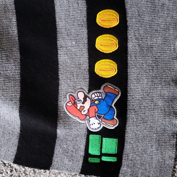 Nintendo | Accessories | Nintendo Super Mario Scarf Black And Grey ...